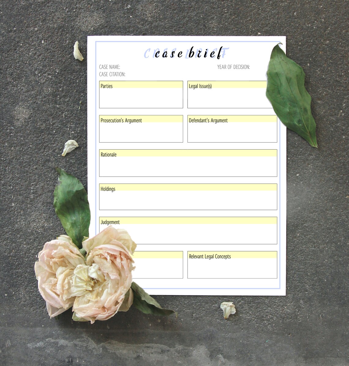 Case Notes & Case Brief Templates | Student Resources | PDF Format | 4 ...