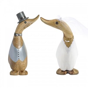 Natural Wood Wedding Ducklings Bride & Groom - Etsy