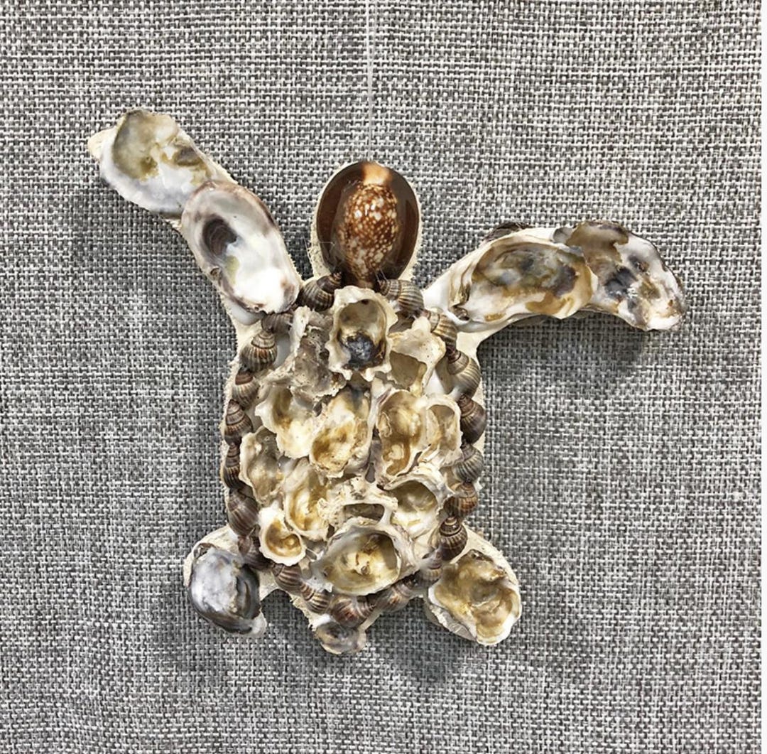 Oyster Shell Turtle Ornament - Etsy