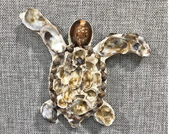 Hand Made Oyster Shell Sea Turtle Ornament - Etsy