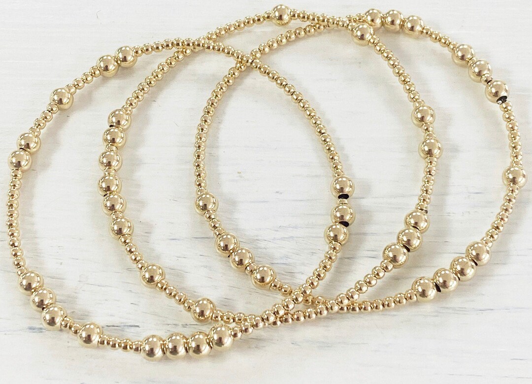 Gold Beaded Bangle Beautiful Bridesmaid Gift - Etsy