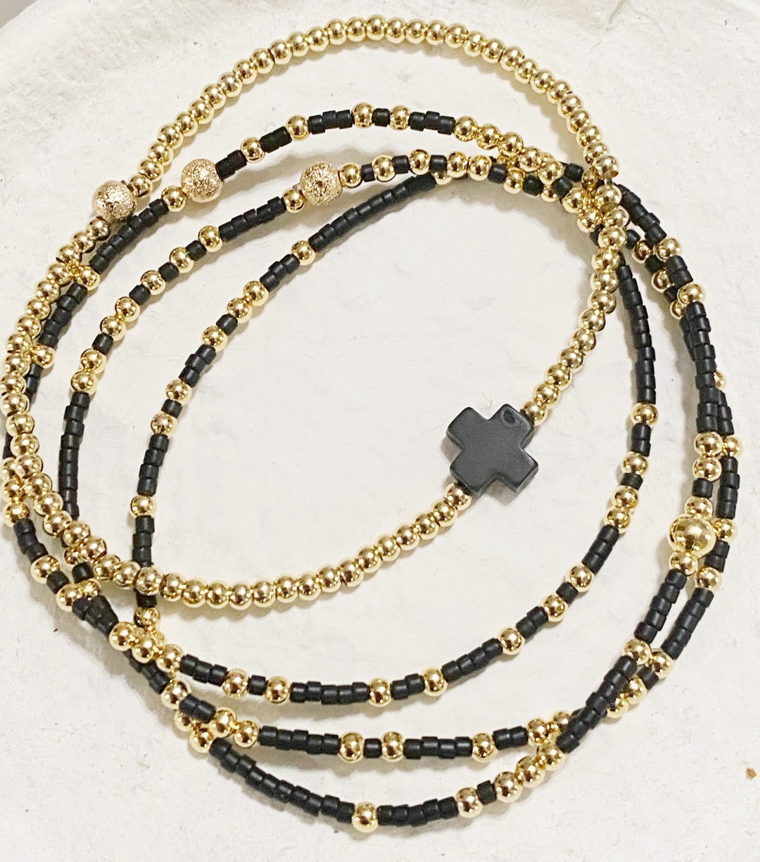 Gold Beaded Stack Bracelet. High Quality/ Non Tarnish Gold Filled Beads ...