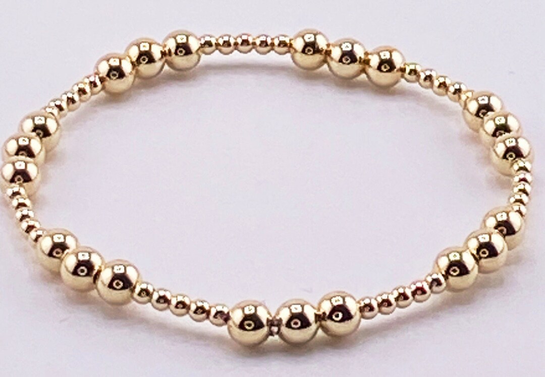 Stackable 14kt Goldfilled Bead Bracelets - Etsy