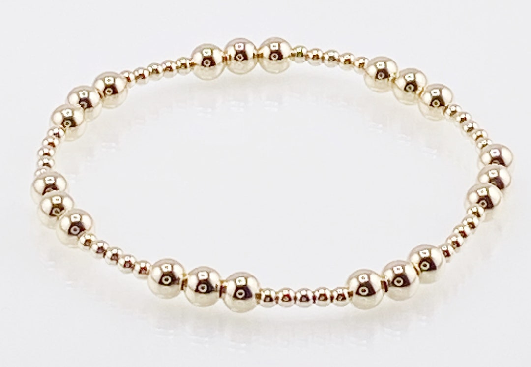 Stackable 14kt Goldfilled Bead Bracelets - Etsy