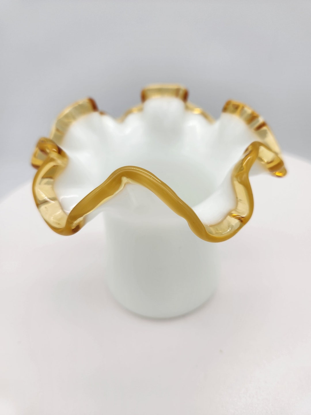 Vintage Fenton Glass 1940's Gold Crest 4" Vase - Etsy