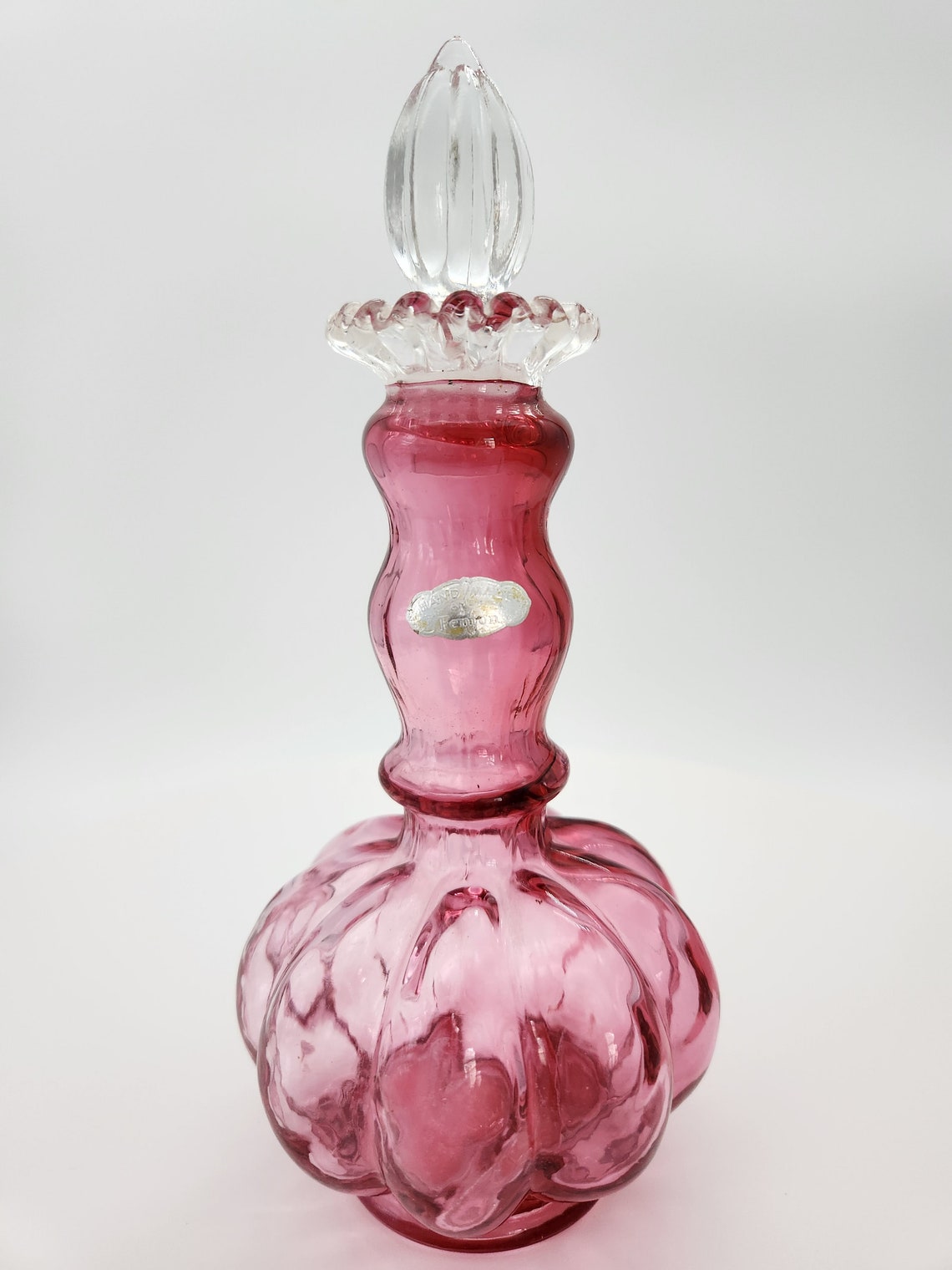 Vintage 1940's Fenton Glass Ruby Overlay Cologne Bottle - Etsy