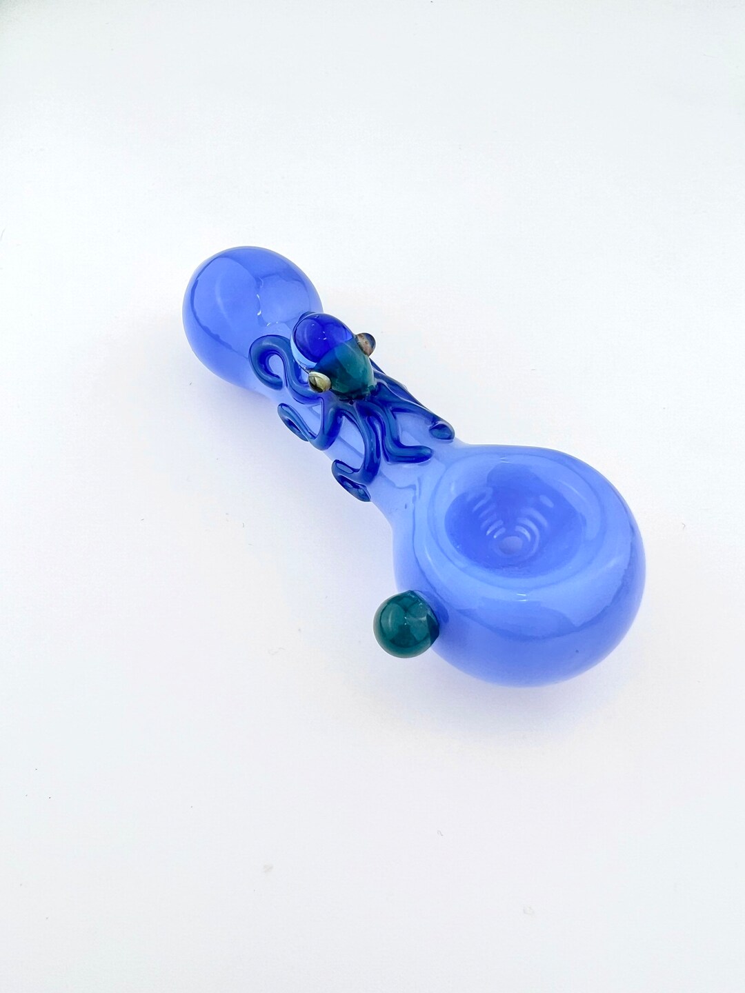 Octopus on Milky Blue Pipe - Octopus Pipe | Glass Pipe | Glass Octopus ...
