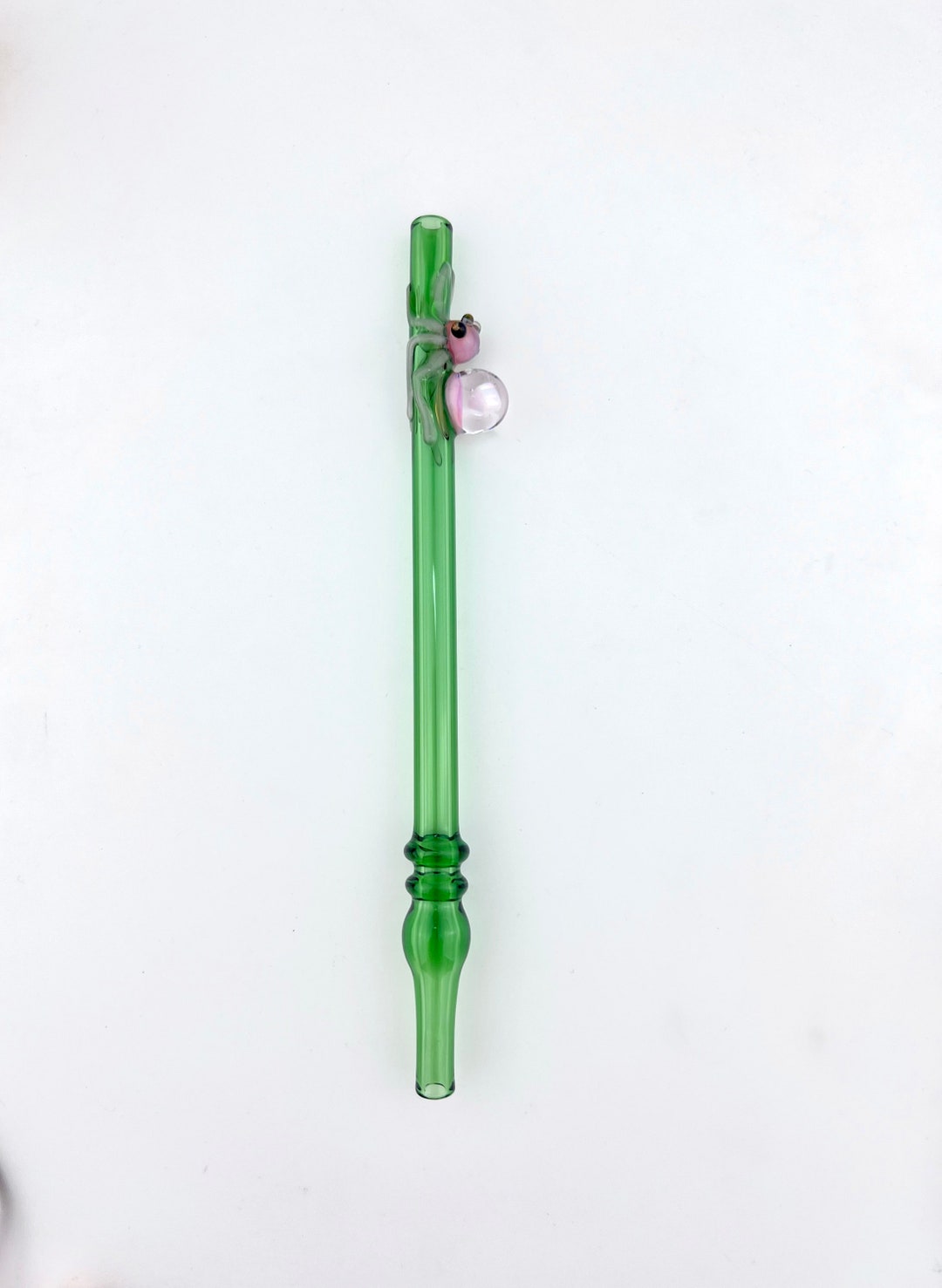 Opal Spider on Colored Honey Straw Glass Honey Straws Spider Straws ...