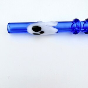 Ghost on Light Blue Honey Straw Glass Honey Straws Ghost Straws Ghost ...