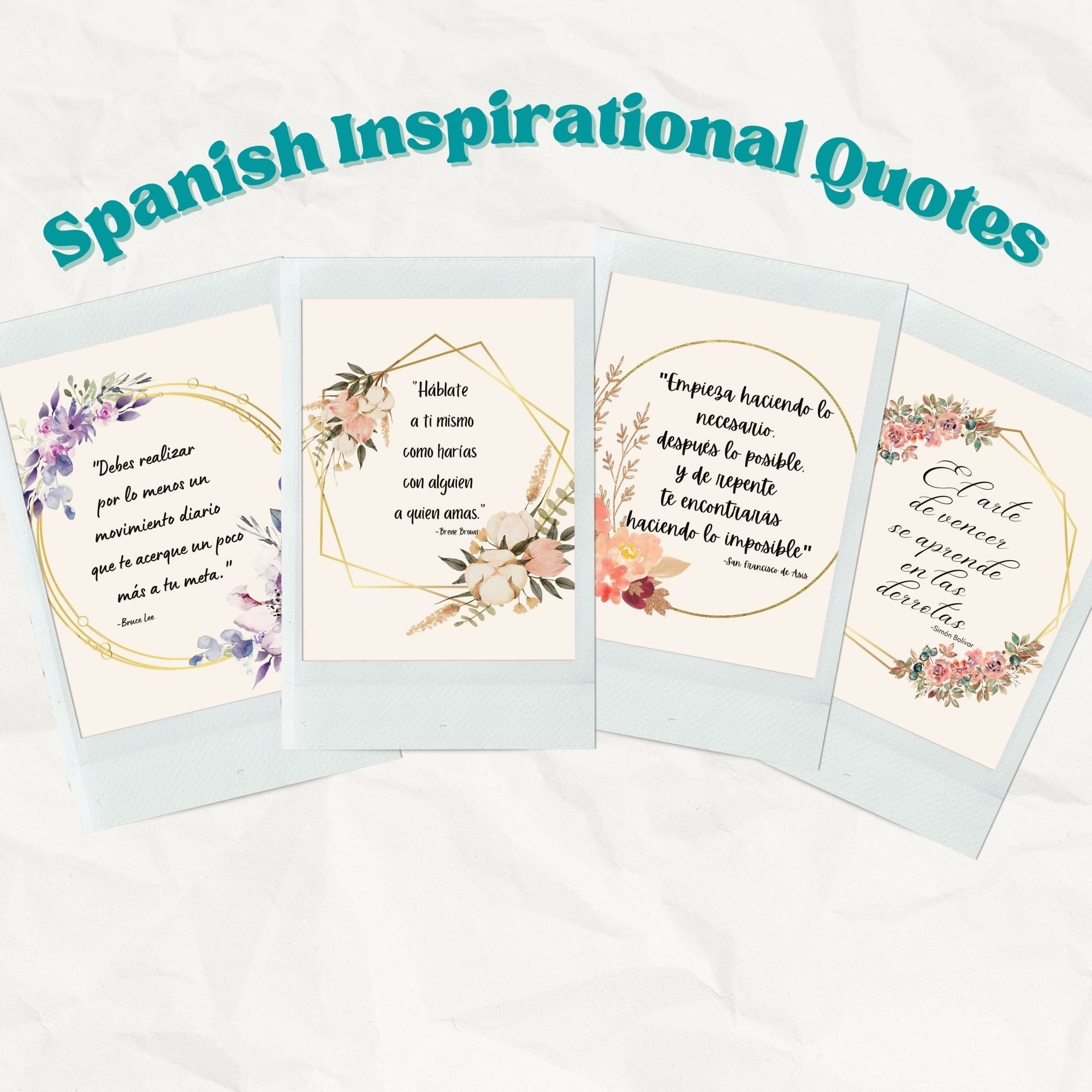 Spanish Inspirational Quotes Digital Download - Set of 8 - Wall Art ...