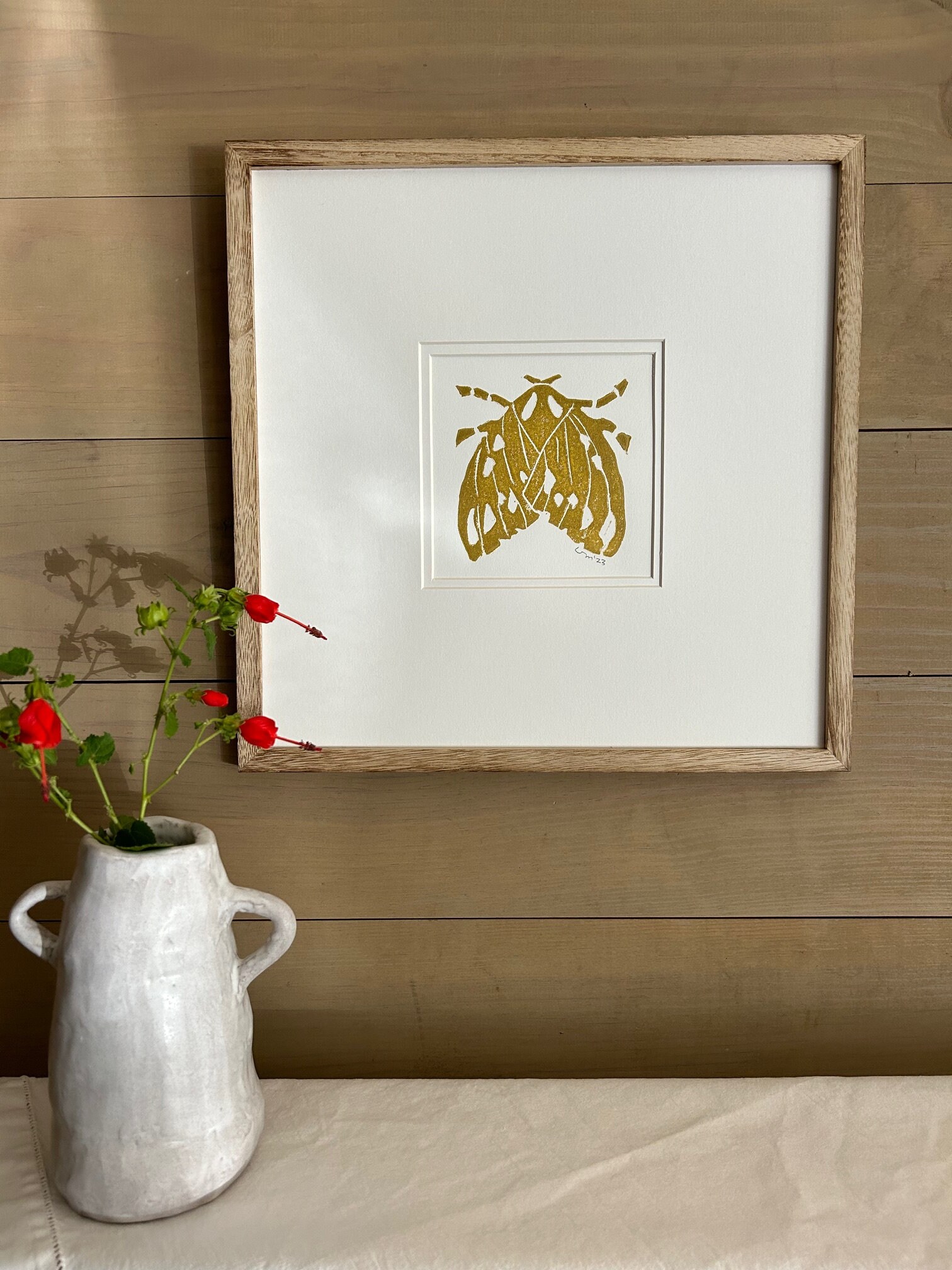 MOTH Original Block Print Mini Block Print Handmade Linocut Handprinted ...