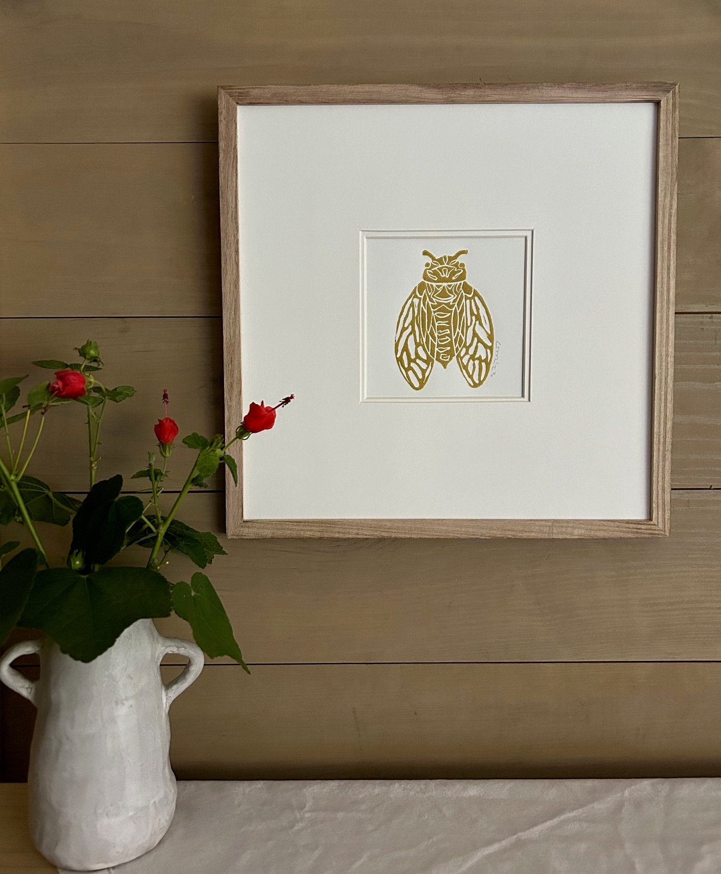 CICADA Original Block Print Mini Block Print Handmade - Etsy