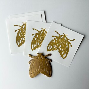 MOTH Original Block Print Mini Block Print Handmade Linocut Handprinted ...