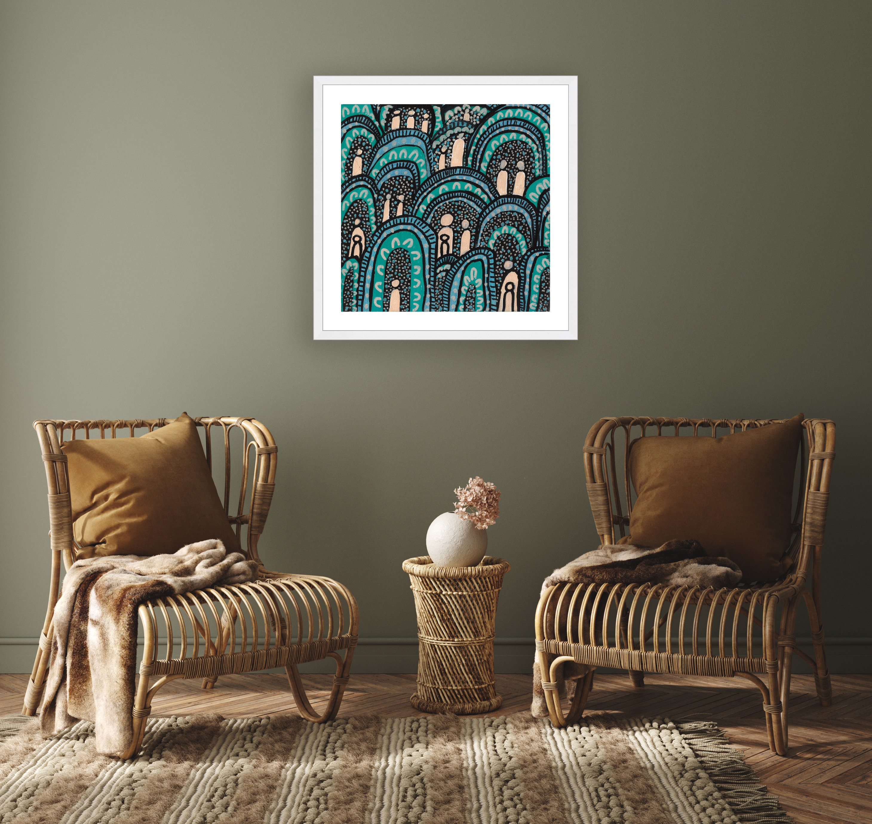 Aboriginal Art Framed Print Indigenous Wall Art - Etsy