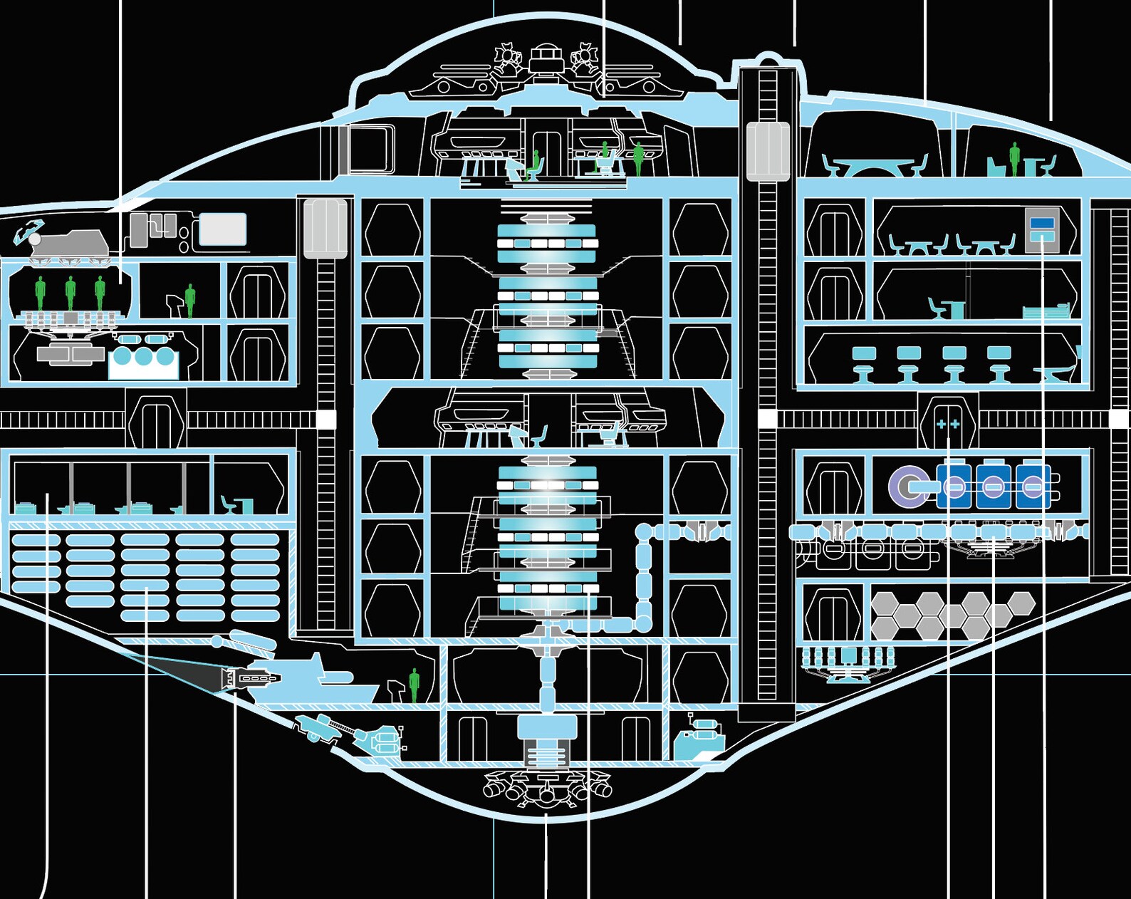 Starship USS Enterprise N.C.C. 1701 Deck Plan Schematic - Etsy