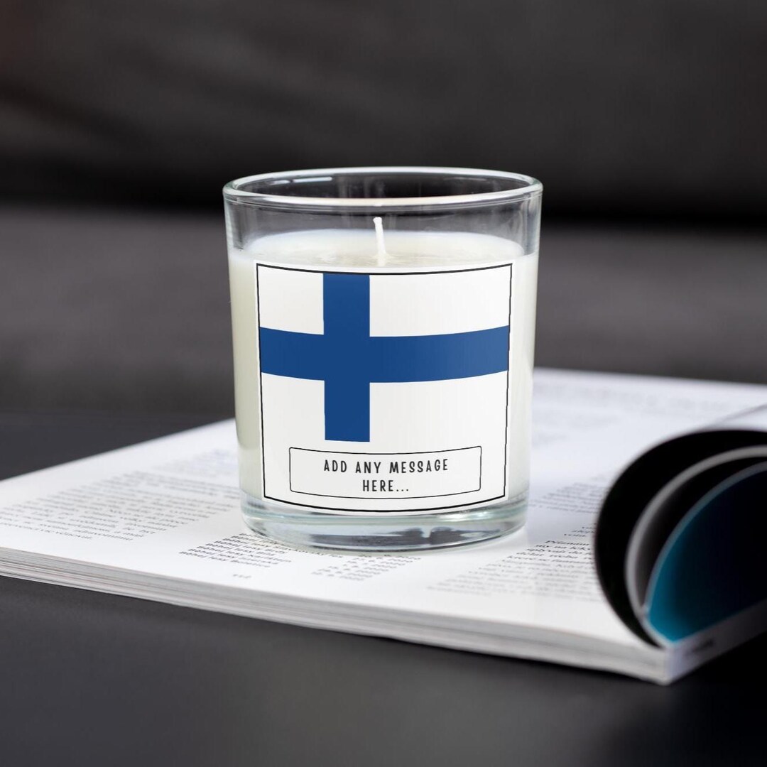 Finland Personalised Candle | Finland Flag | Finnish Flag Message ...