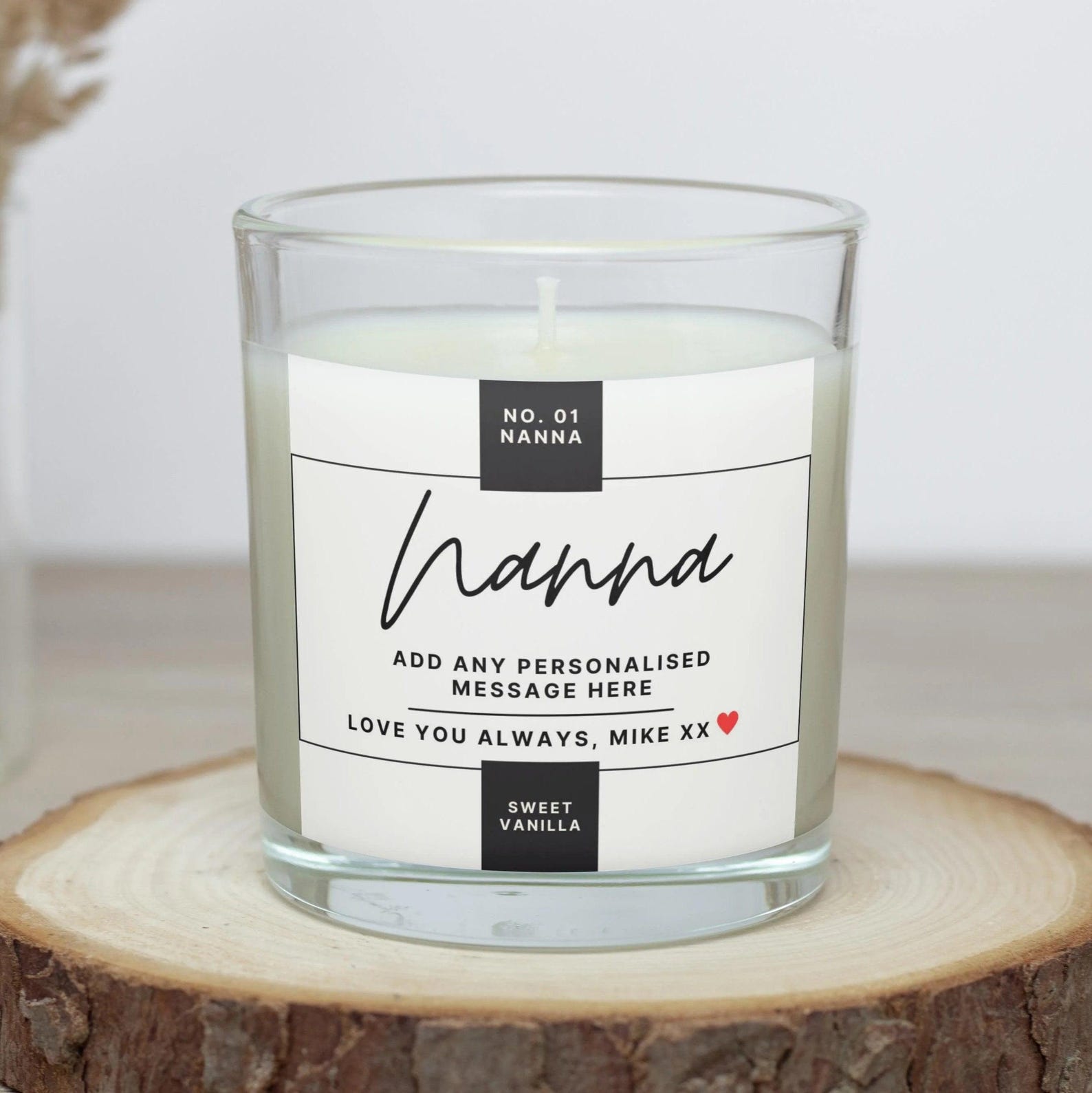 Number 1 Nanna Personalised Candle Gift for Nanna Best Nanna Gifts ...