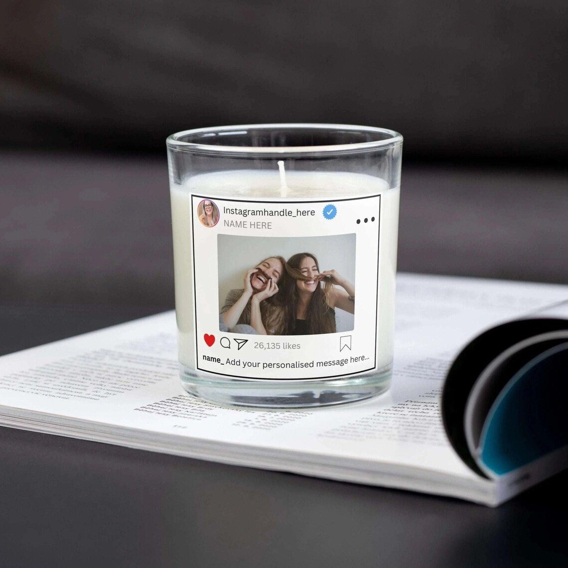 Instagram Post Personalised Candle | Instagram Lover Photo Gift | Gift ...