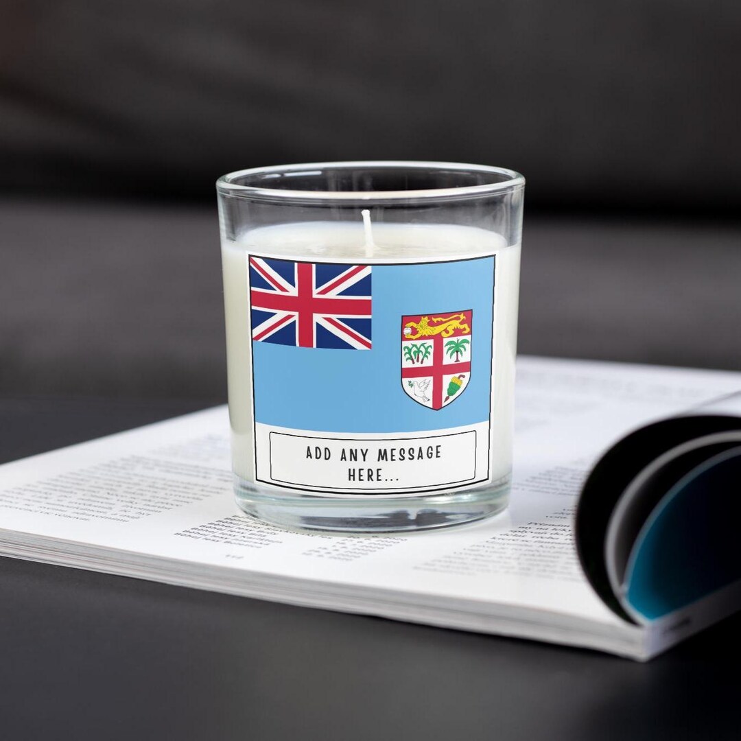 Fiji Personalised Candle | Flag of Fiji Message | Fijian Flag Candle ...