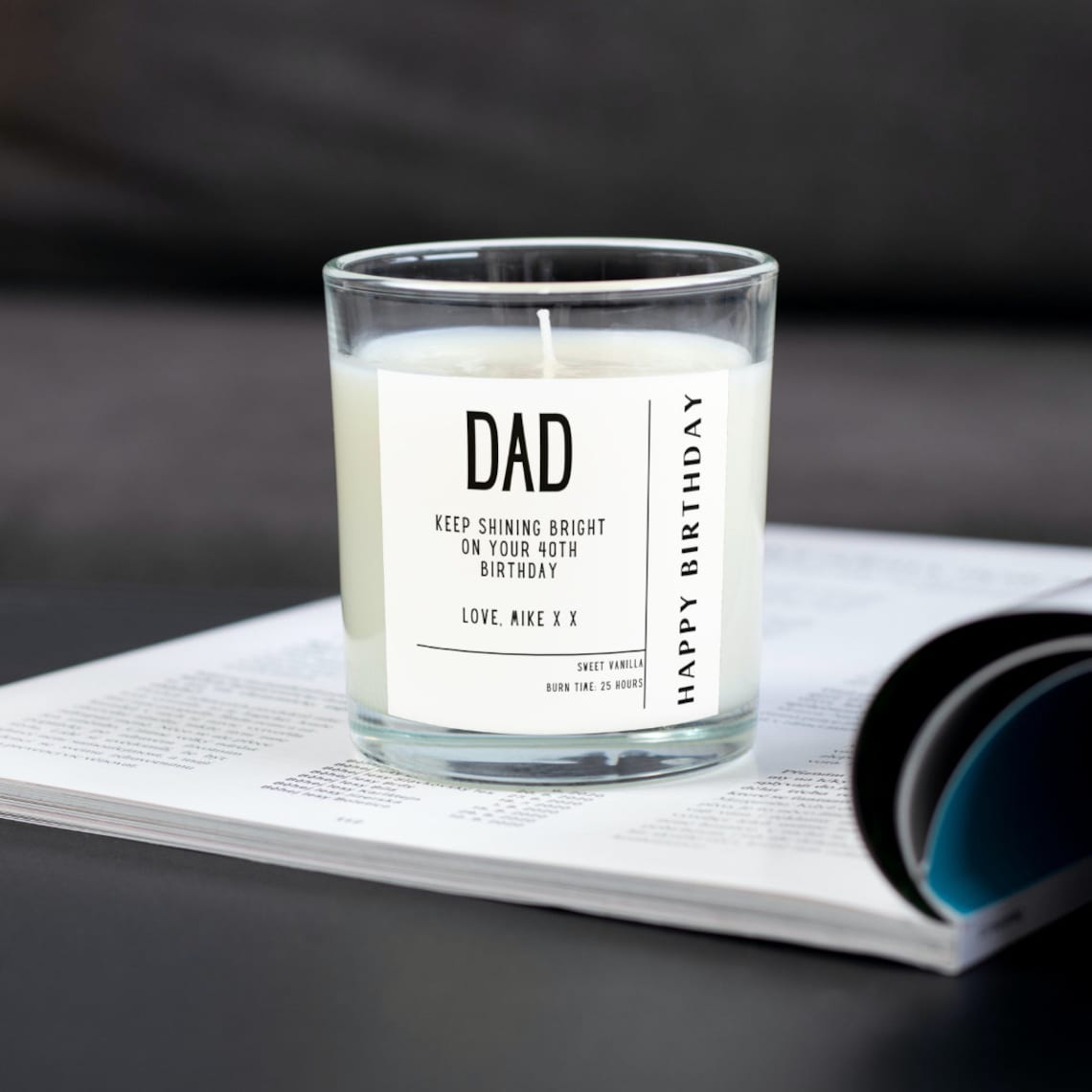 Personalised Dad Happy Birthday Candle Gifts for Dad Dad | Etsy