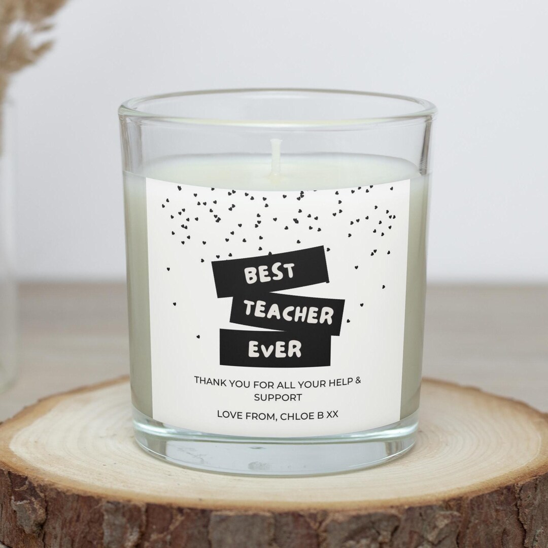 Best Teacher Ever Personalised Candle | Gifts for Teacher | End of Term ...