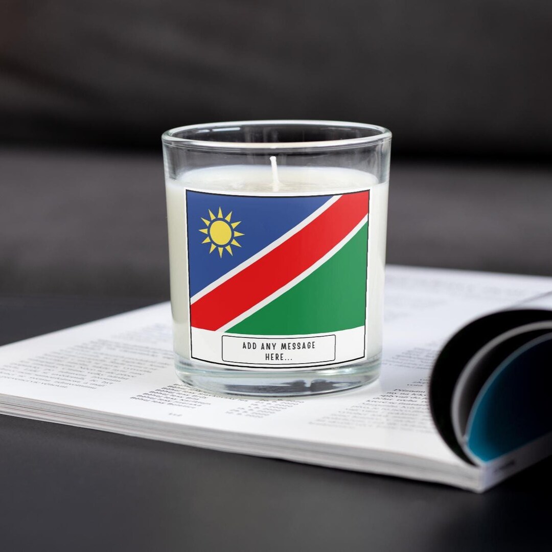 Namibia Personalised Candle | Flag of Namibia | Namibian Flag | Custom ...