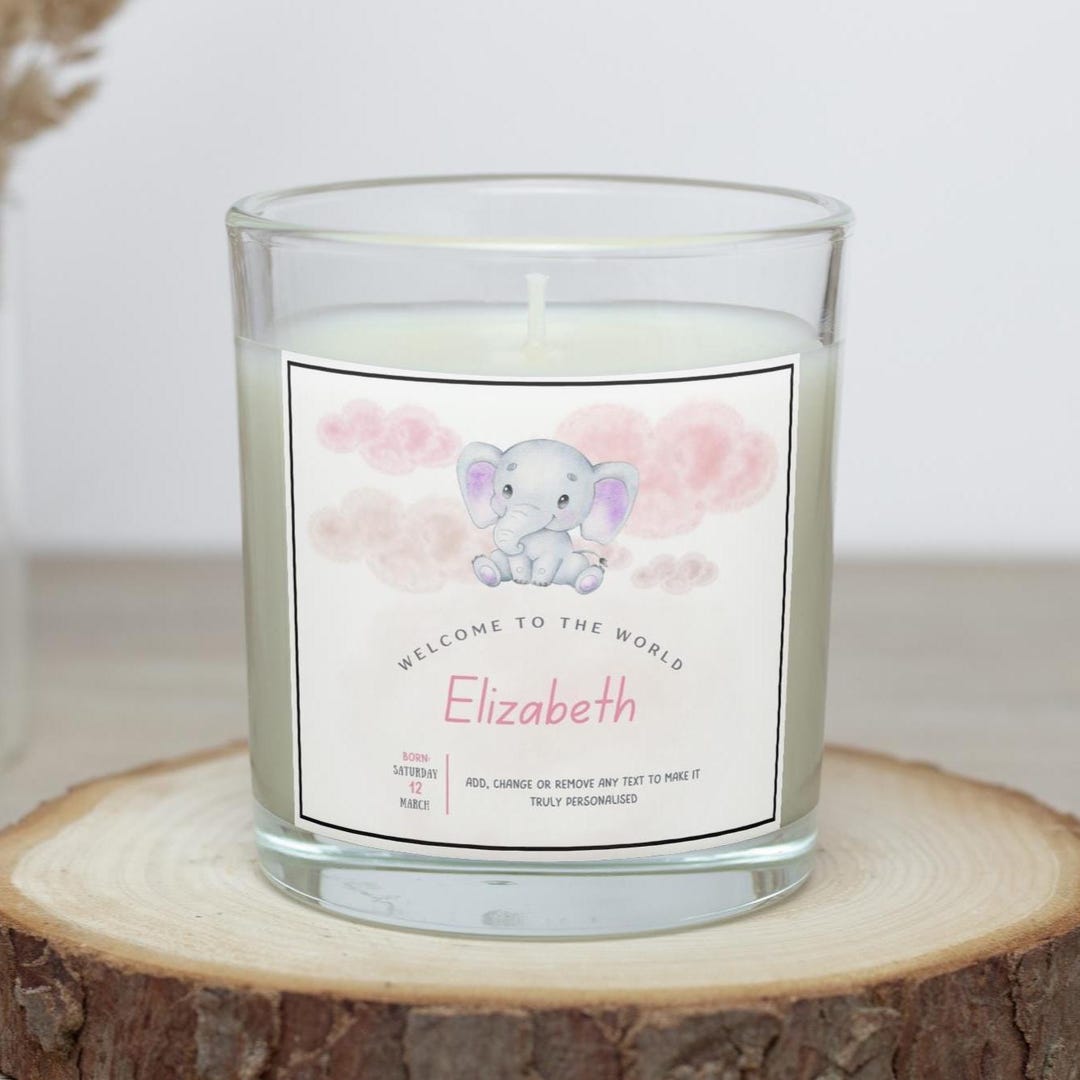 Newborn Baby Girl Keepsake Gift | Personalised Baby Girl Candle | Gift ...