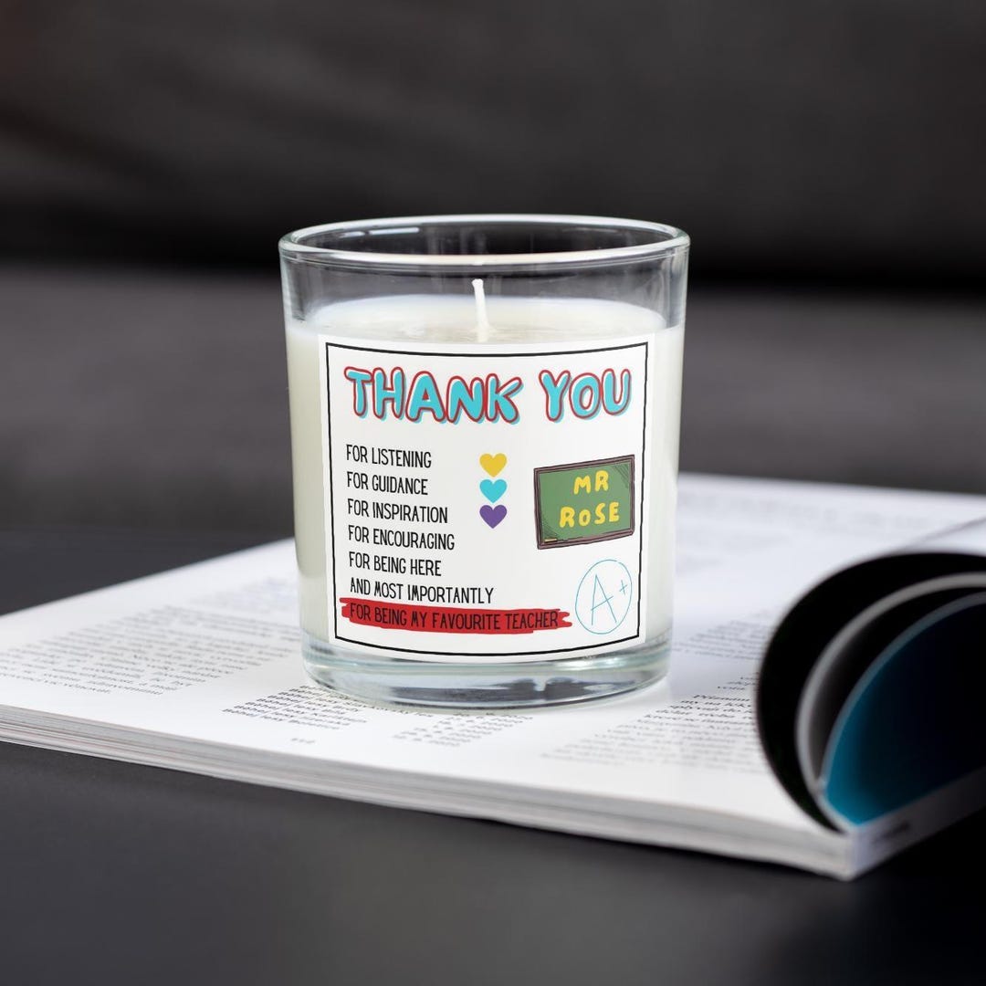 Thank You for Being My Favourite Teacher Personalised Candle | Gift for ...