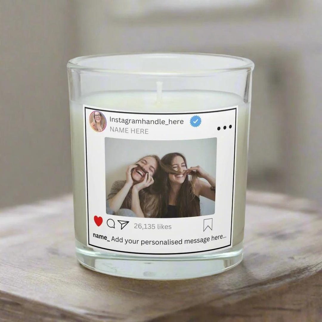 Instagram Post Personalised Candle | Instagram Lover Photo Gift | Gift ...