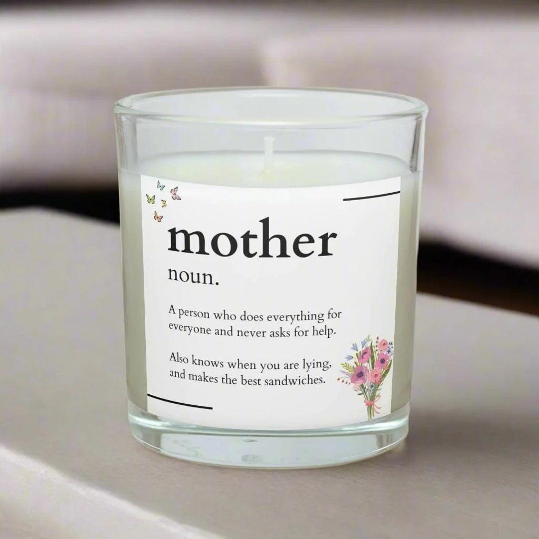 Mother Noun Personalised Candle | Cute Christmas Gift for Mum | Custom ...