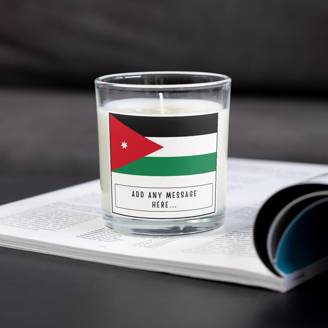 Jordan Personalised Candle | Flag of Jordan | Jordanian Flag | Custom ...