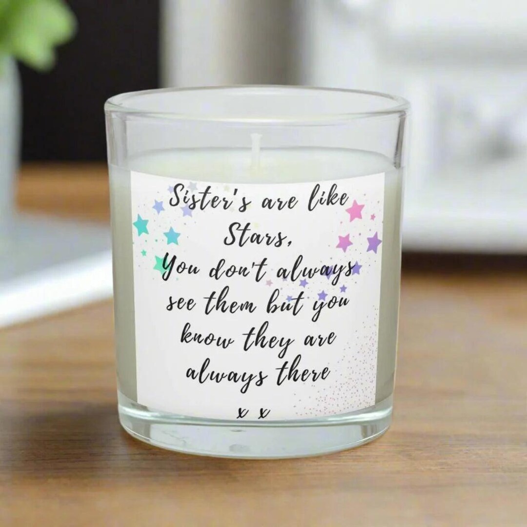 Les soeurs sont comme des étoiles - bougie personnalisée | Merci cadeau ...