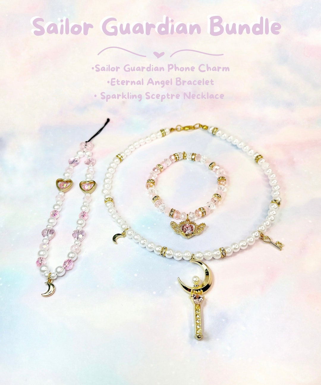 The Sailor Guardian Bundles / Necklace Bracelet Phone Charm Kawaii ...