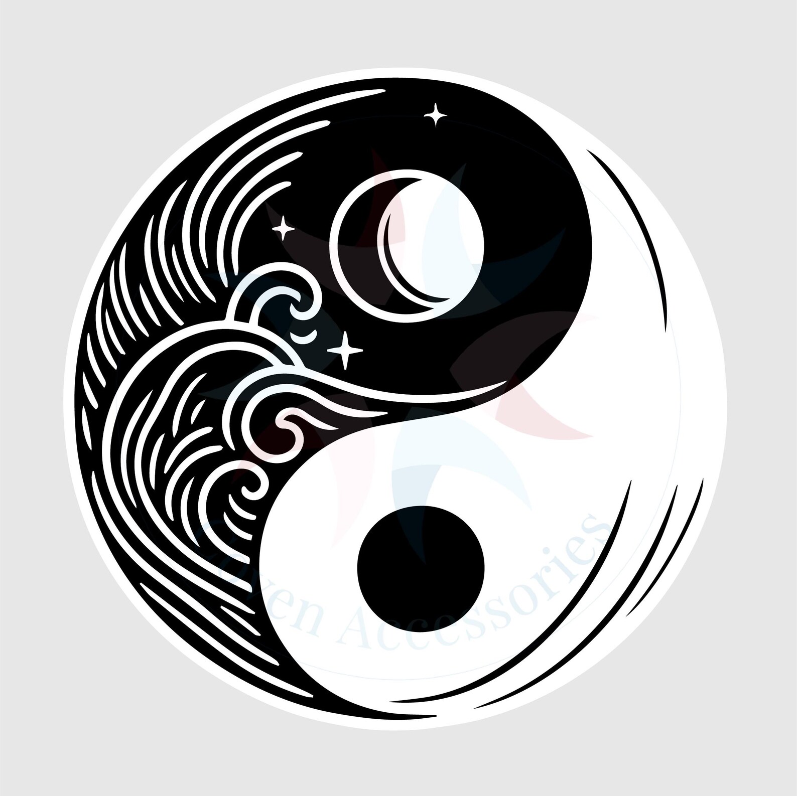 Yin and Yang Tattoo Design Minimalist Linework Art Perfect for Custom ...