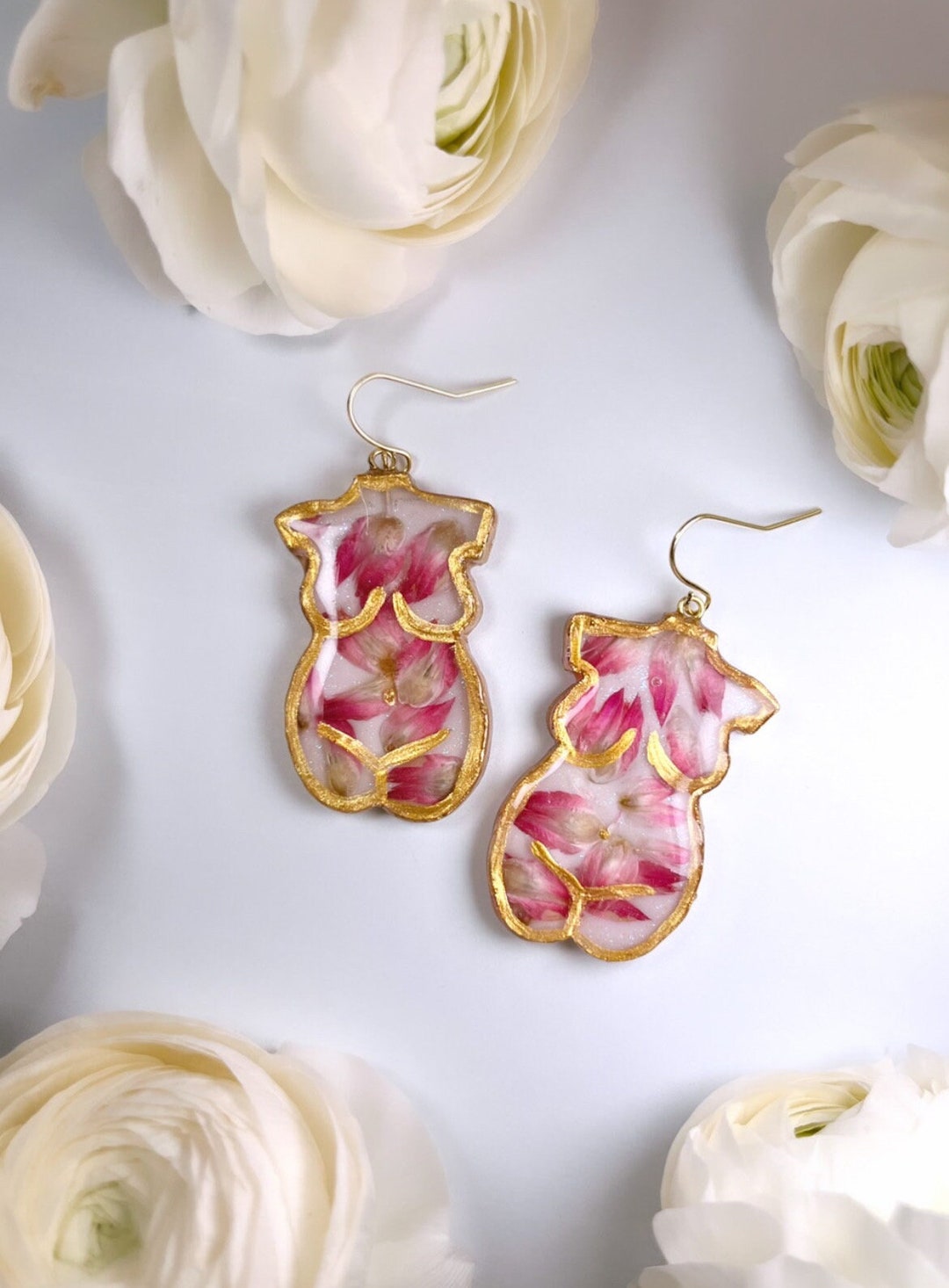 Breast Cancer Awareness Goddess Body Earrings · Charity · Pressed ...
