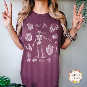 Human Skeleton Anatomy Tshirt Vintage Skeleton Shirt Doctor Shirt ...