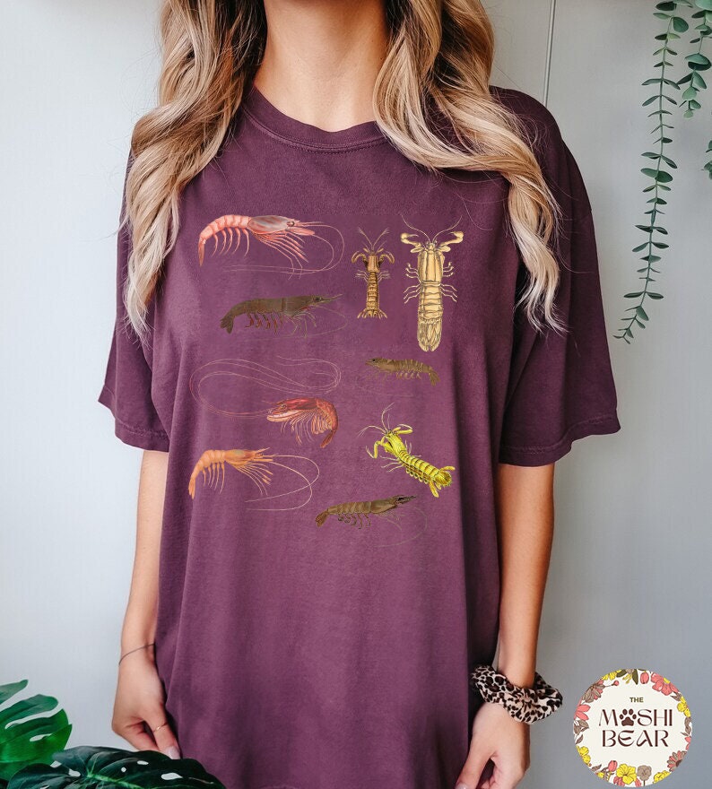 Vintage Shrimp Shirt Prawn T-shirt, Comfort Colors T-shirt, Ocean and ...