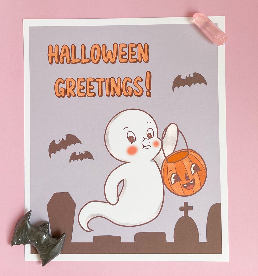Casper Halloween Greetings Art Print, Casper the Friendly Ghost ...