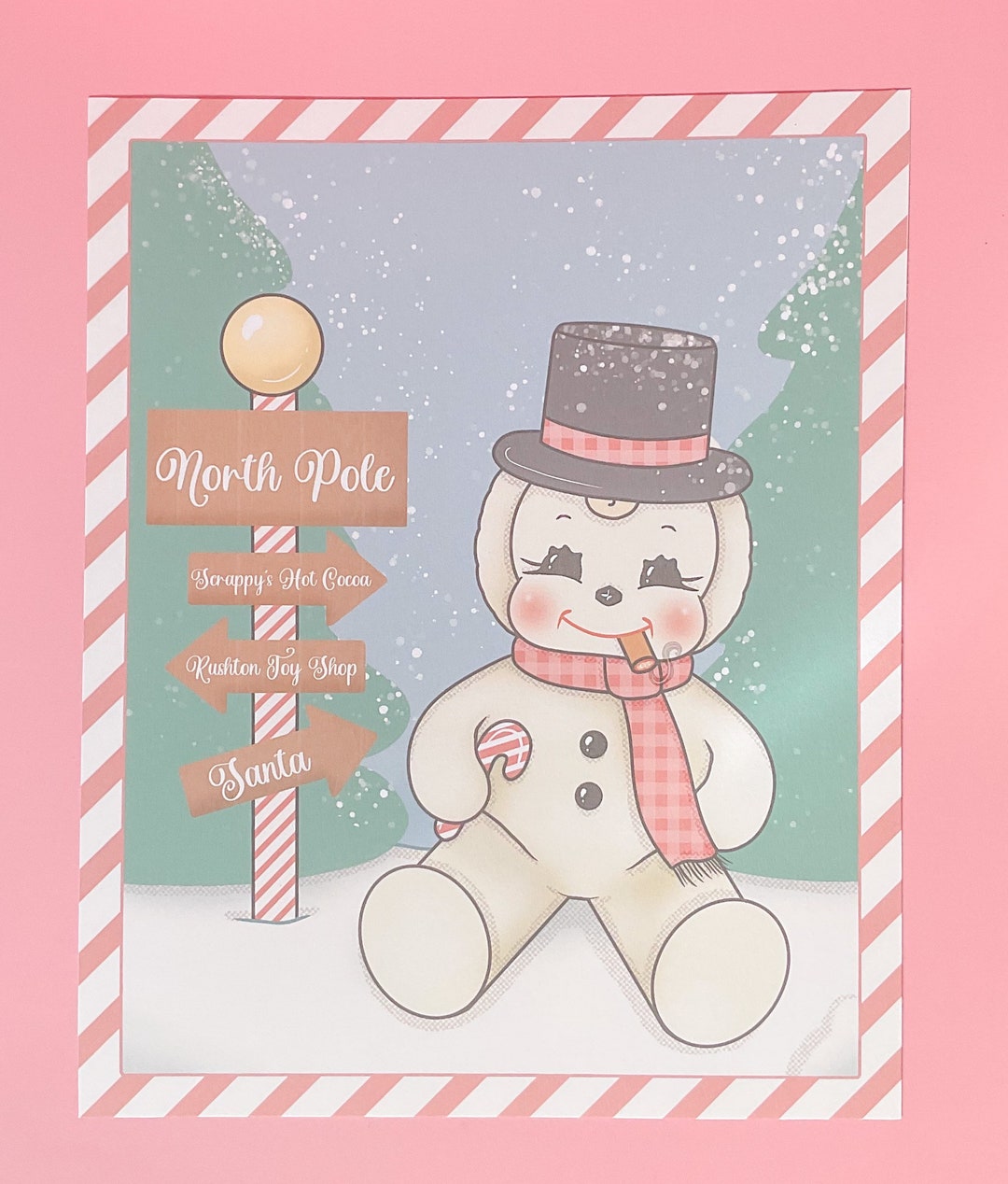 Rushton Snowman Art Print, Rushton Doll, Rubber Face, Wall Hanging ...