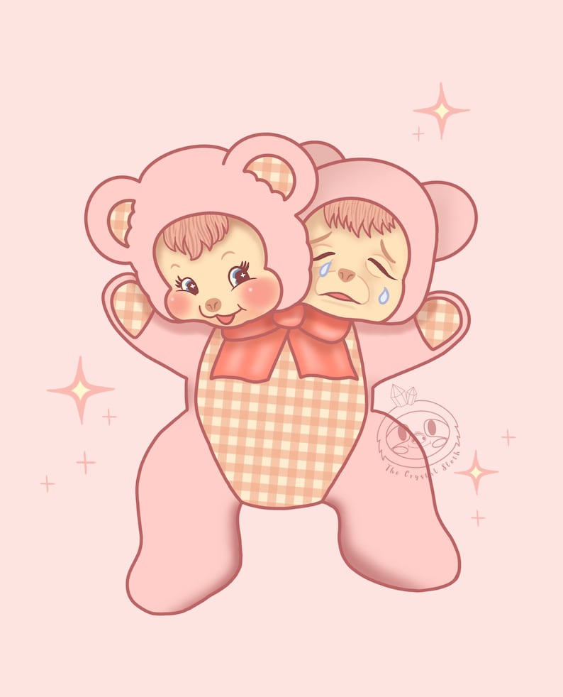 2-headed Rushton Bear Art Print, Rushtons, Vintage Inspired, Gift ...