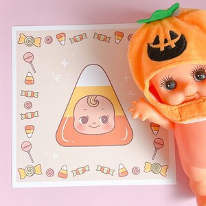 Kewpie Candycorn Art Print, Halloween, Vintage, Kewpie Doll, Wall ...