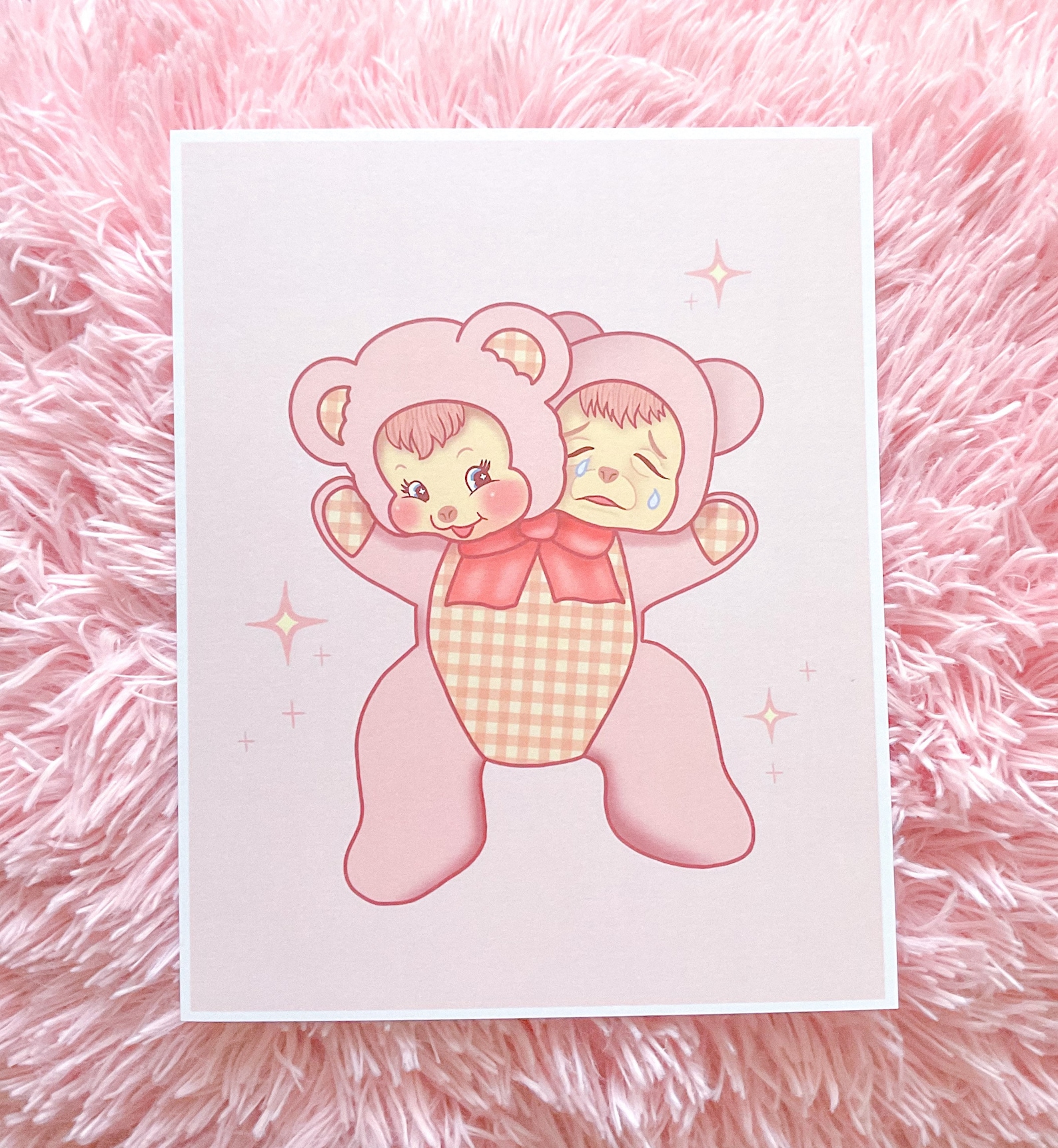 2-headed Rushton Bear Art Print, Rushtons, Vintage Inspired, Gift ...