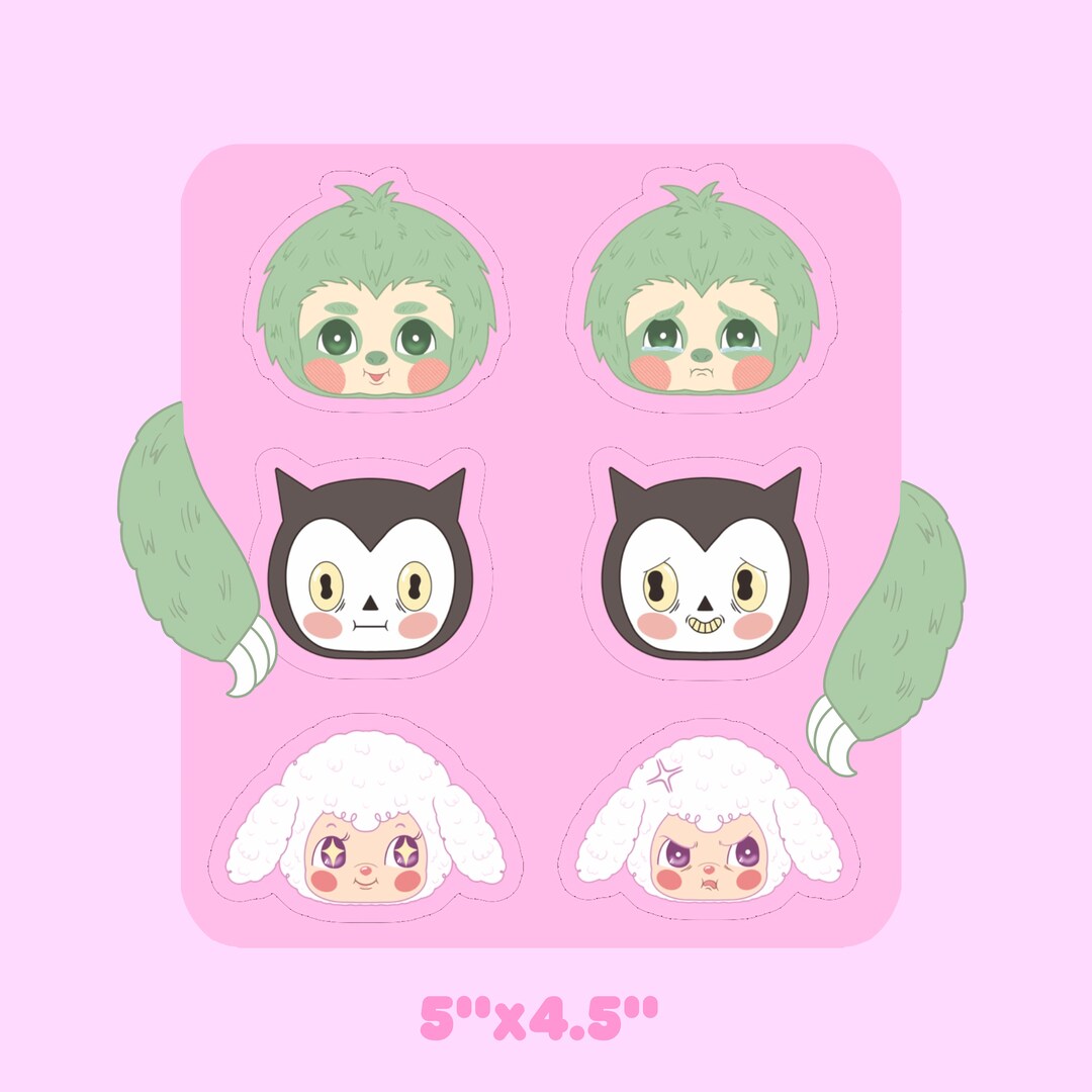 The Crystal Sloth Characters Sticker Sheet, Deco, Pastel, Kawaii, Sloth ...