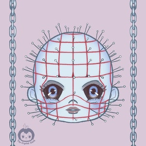 Pinhead Kewpie Art Print, Wall Decor, Hellraiser, the Hellpriest ...