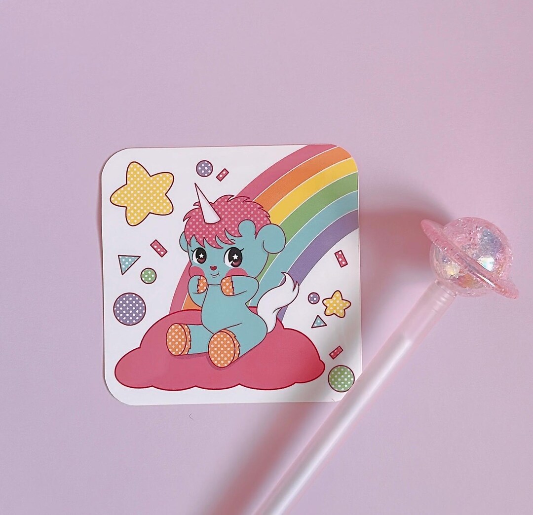 Retro Unico Sticker, Rainbow, Pastel, Tezuka Osamu, Vintage Inspired ...