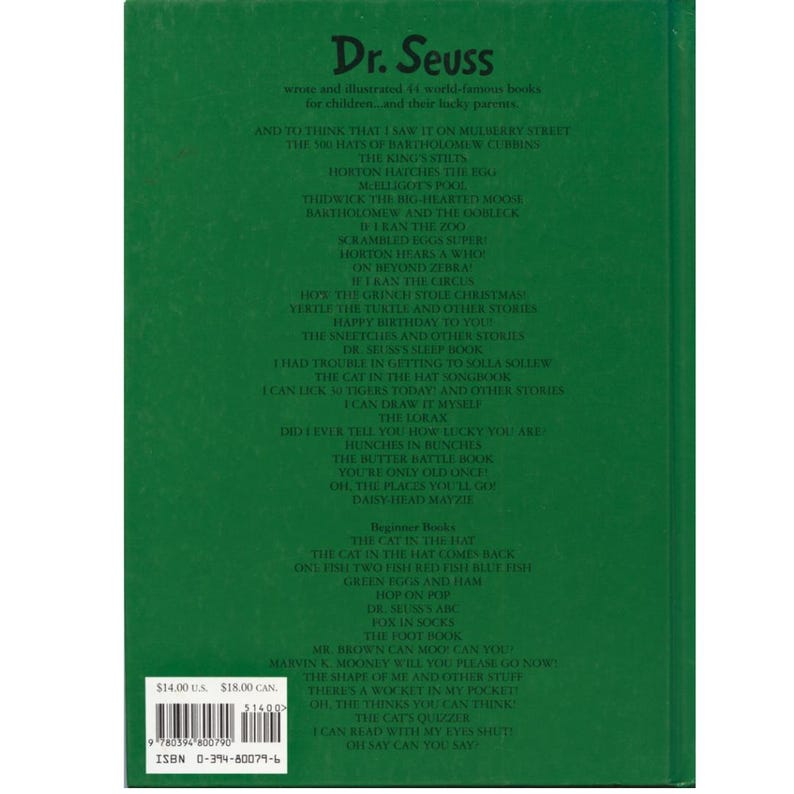 Dr. Seuss, How the Grinch Stole Christmas – Hardcover Picture Book ...