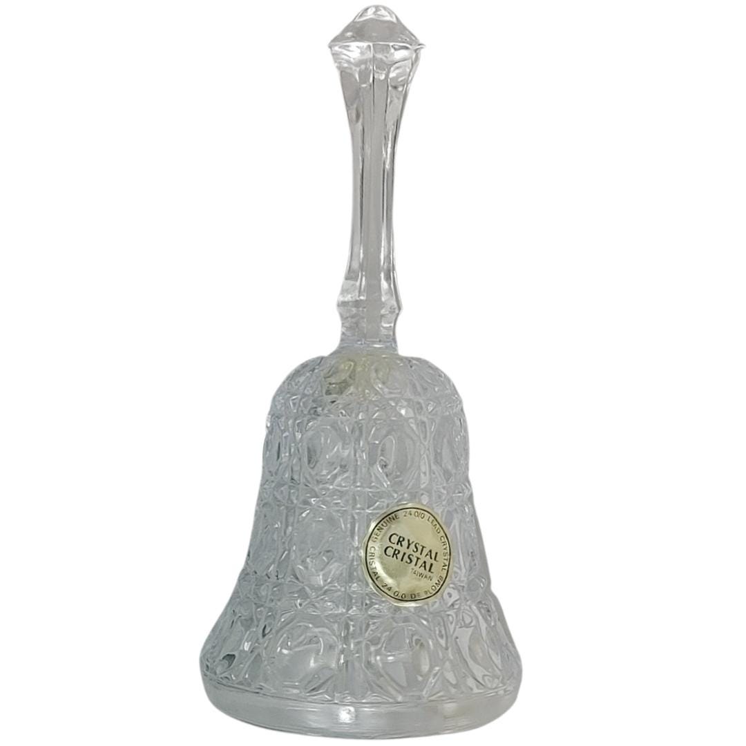 Vintage, Genuine 24% Lead Crystal Dinner Bell Taiwan, White Porcelain ...