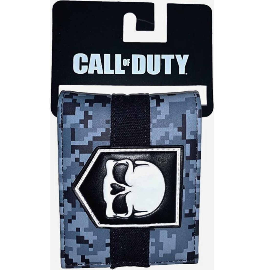 Skull Camo Wallet – Faux Leather – Velcro Closure – Gamer Style ...