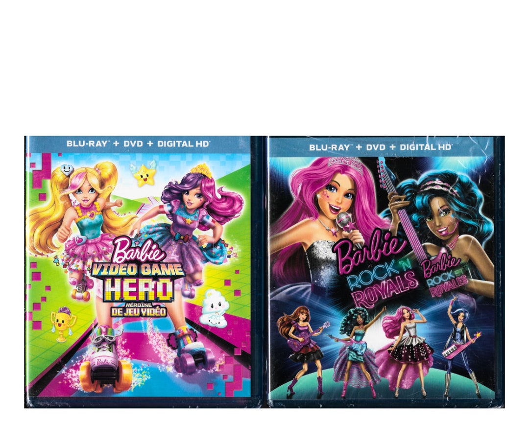 Barbie Video Game Hero - Blu-ray + DVD New and Barbie in Rock 'N Royals ...