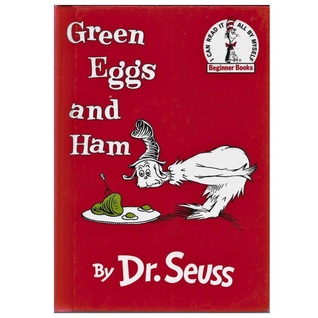 Dr. Seuss, Green Eggs and Ham – Hardcover Picture Book (1988) - Etsy